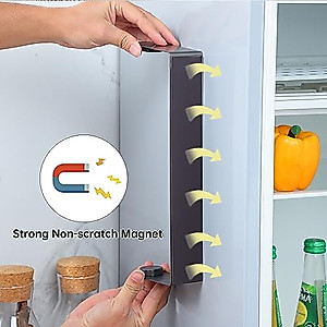 DELITON Magnetic Paper Towel Holder - Magnetic Paper Towel Holder for Refrigerator Strong Magnet Paper Towel Bar for Kitchen RV BBQ Stainless Steel (Grey)