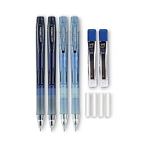 Uni-ball uniball Chroma Mechanical Pencil Woth Leasd and Eraser Refills, 0.7 Mm, Hb (#2), Black Lead, Assorted Barrel Colors, 4/Set