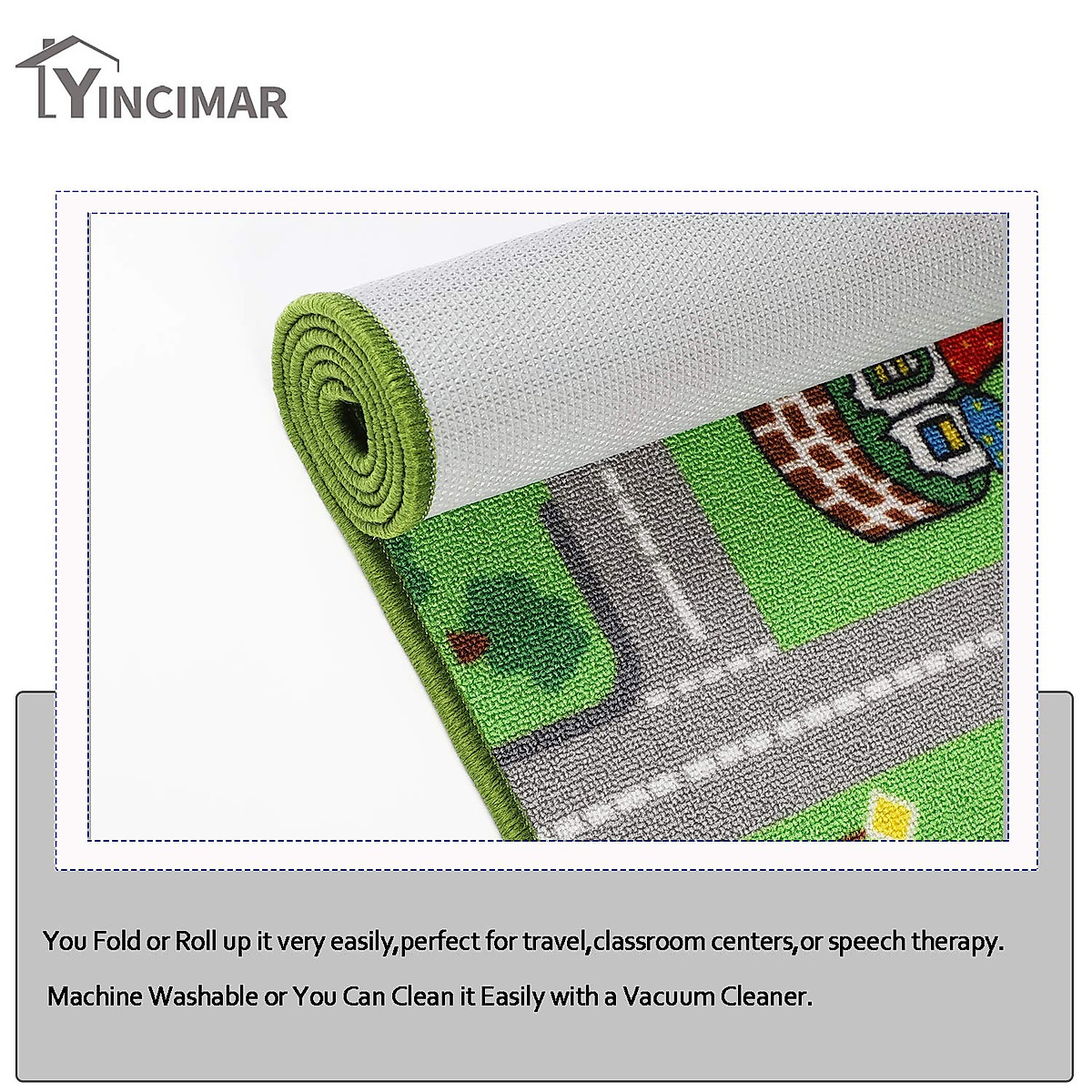 Yincimar Kids Carpet Playmat Rug,6.6x5.0 ft Extra Large City Life Carpet Learning Exercise Mat Educational Car Rug Play Game Rug for Baby Toddler Boy Bedroom Playroom