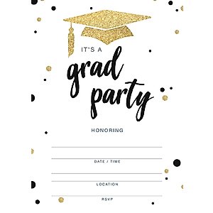 GSM Brands Invitations for Graduation Party - 20 Cards with Envelopes