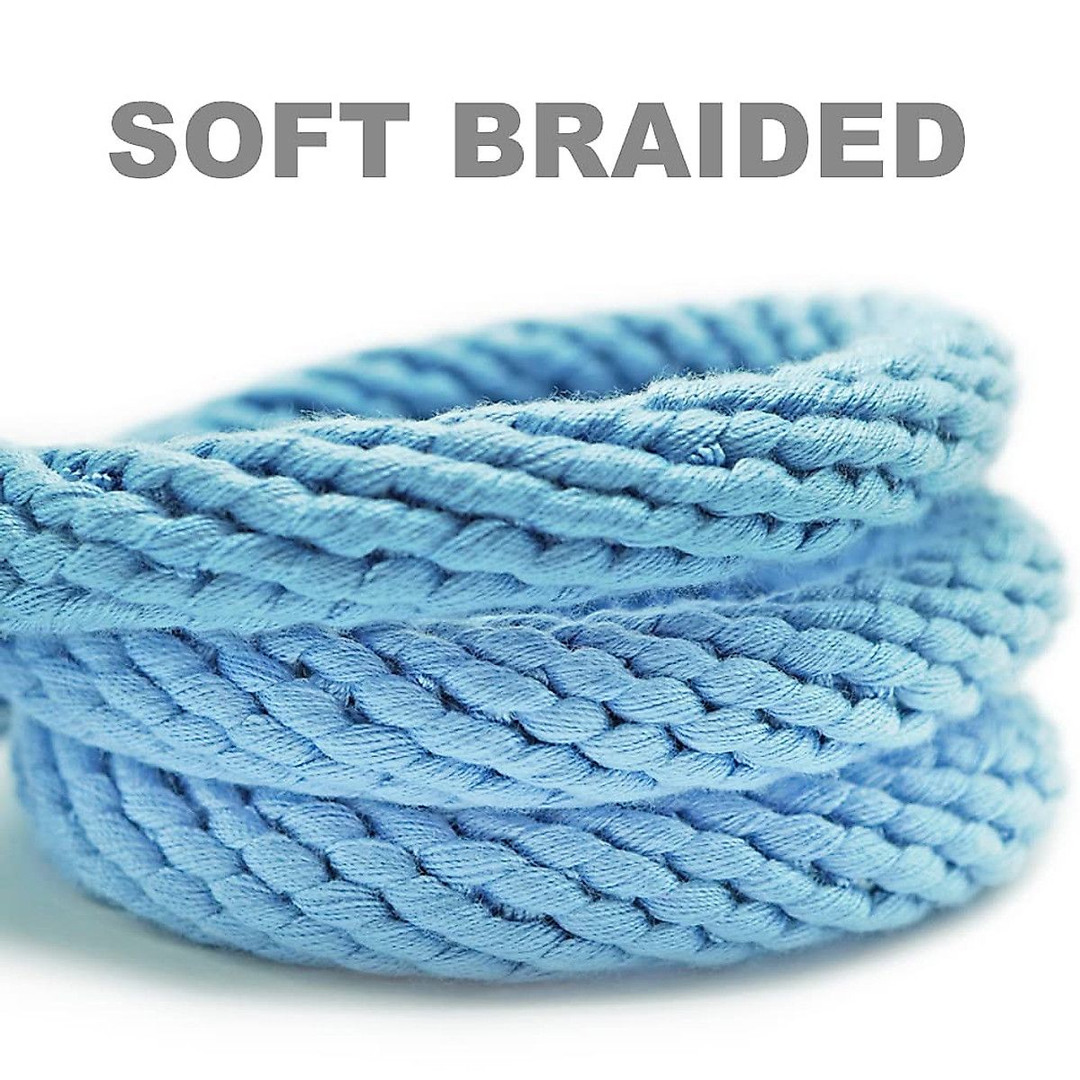 Mycicy Heavy Duty Slip Lead Rope Leash for Large Dogs, 5/8" x 5Ft Soft Braided Leash, Adjustable Training Dog Leash (Blue)