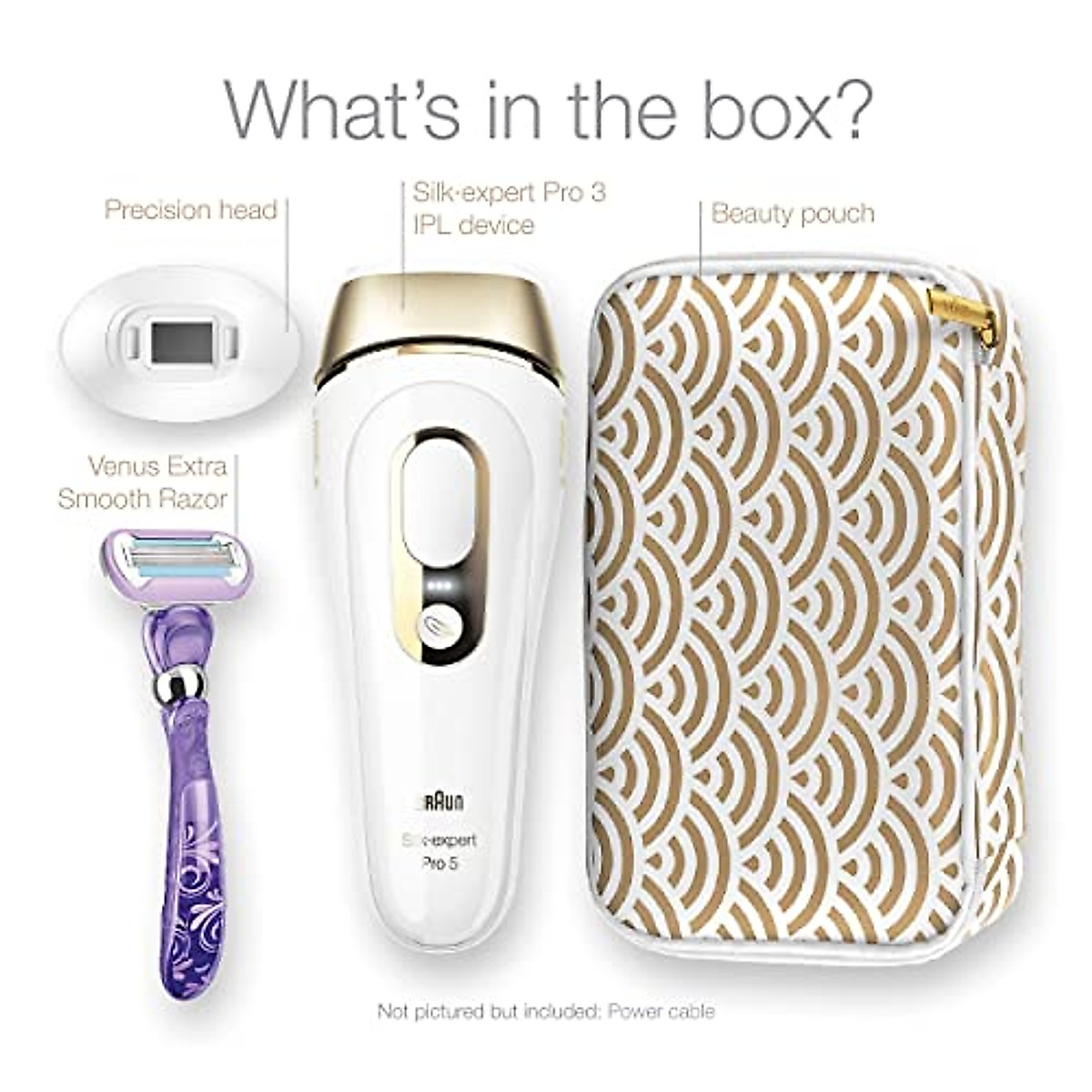Braun IPL Long-Lasting Hair Removal for Women and Men, Silk Expert Pro 5 PL5137 with Venus Swirl Razor, Long-lasting Reduction in Hair Regrowth for Body & Face, Corded