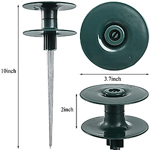 Coloch 6 Pack Hose Guard Stake, 10 Inch Garden Hose Guide Spike Zinced Metal Spike with Heavy Spin Top, Keep Garden Hose Out of Flower Beds for Plant Protection, Greenhouse, Yard Lawn