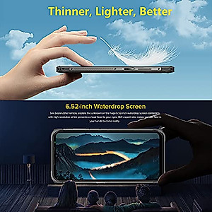 Ulefone Armor 12S Unlocked Rugged Smartphone 2023, MTK G99 13GB+128GB Waterproof Cell Phone, Android 12, 50MP Camera, 6.52" HD+, 5180mAh, Dual SIM 4G Rugged Phone NFC OTG GPS Wireless Charge, Black