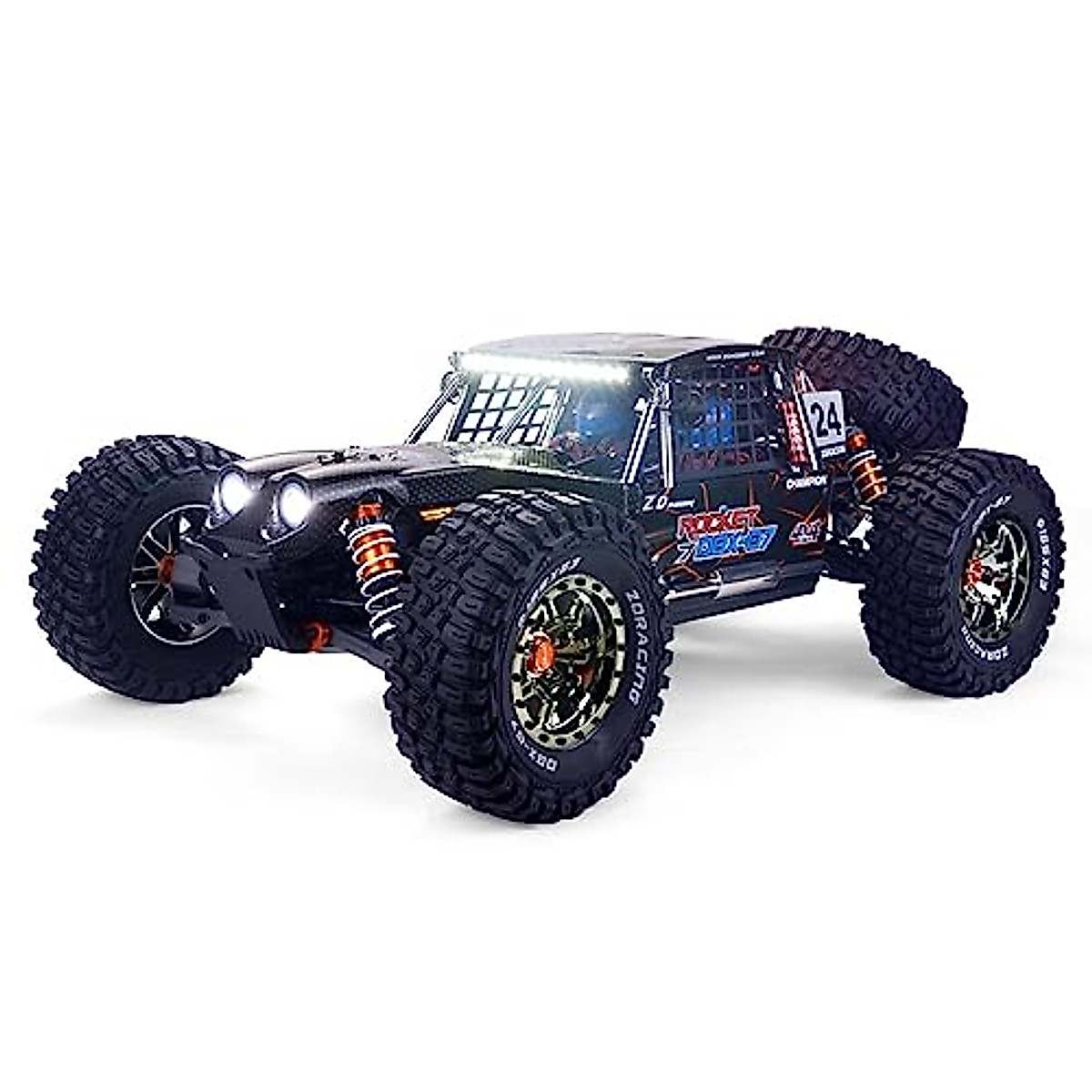 Plaxo 1/7 RC Off Road Truck, ZD Racing DBX-07 80KM/H 4x4 2.4G High-Speed Brushless Waterproof Remote Control Drift Monster Crawler Desert Car Vehicle, Birthday Xmas Gift for Boys Girls and Adults