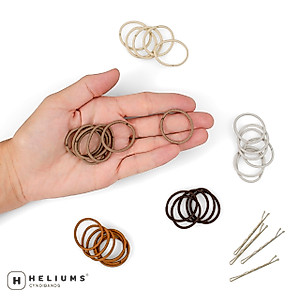 Heliums Small Hair Ties - Black - 1 Inch Hair Bands, 2mm Hair Elastics For Thin Hair and Kids - No Damage Ponytail Holders in Neutral Colors - 48 Count