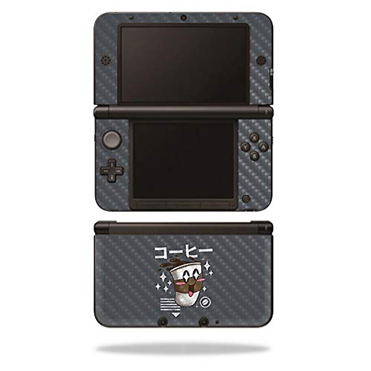 MightySkins Carbon Fiber Skin for Nintendo 3DS XL Original (2012-2014) - Coffee Kawaii | Protective, Durable Textured Carbon Fiber Finish | Easy to Apply, Remove, and Change Styles | Made in The USA