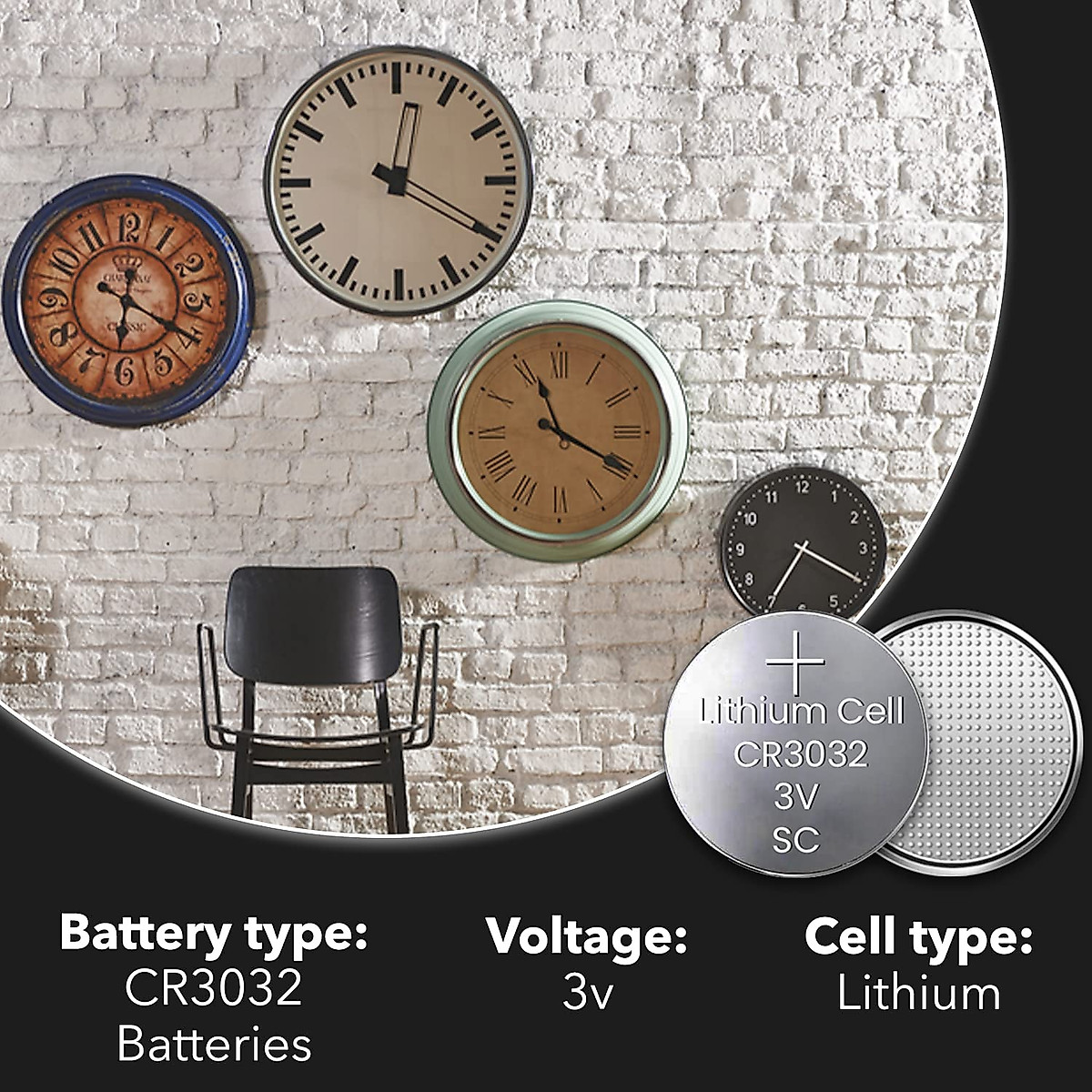 LOOPACELL CR3032 Battery - 3V Lithium Button Cell Coin Batteries