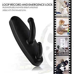 SworRishi Hidden Camera Clothes Hook, Mini Spy Camera HD 1080P Nanny Cam, Security Camera with Motion Detection Loop Recording for Monitoring Home/Office/Baby/Pet, No WiFi Function, No Audio