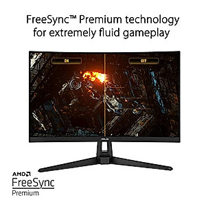 ASUS TUF Gaming 27" 1440P HDR Curved Monitor (VG27WQ1B) - QHD (2560 x 1440), 165Hz (Supports 144Hz), 1ms, Extreme Low Motion Blur, Speaker, FreeSync Premium, VESA Mountable, DisplayPort, HDMI , BLACK