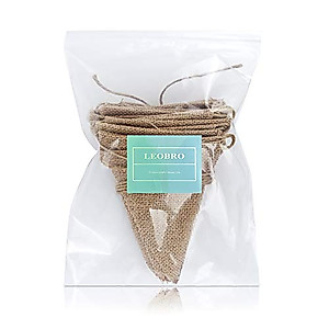 LEOBRO 48 Pcs Burlap Banner, 36Ft Triangle Flag, DIY Decoration for Holidays, Wedding, Camping, Party, New Year Decorations, Merry Christmas Banner, Indoor Christmas Decoration