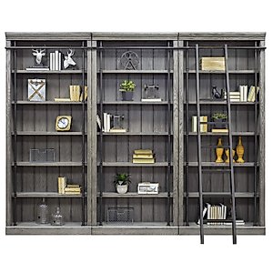 Martin Furniture Avondale 3 Bookcase Wall Gray