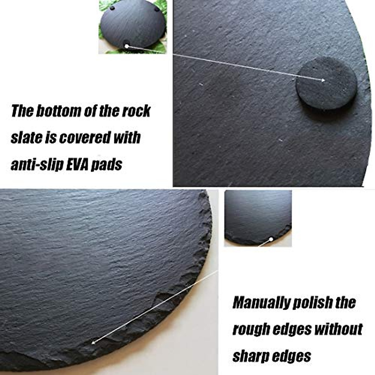 Tfwadmx Reptile Basking Platform,Tortoise Rock Slate Plate Feeding Platform Food Bowl Dish Turtle Bathing Rock Resting Terrace for Lizard Bearded Dragon Chameleon Gecko Snake Frog Newt