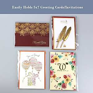 Miraclekoo 200Pcs 5-1/2 x 7-1/2 Inch Transparent Thick Greeting Card Plastic Sleeves Clear Self Sealing Cellophane Cello Bags - Fit 5 X 7 Inch Cards Envelope A6 A7 Photos Cookie