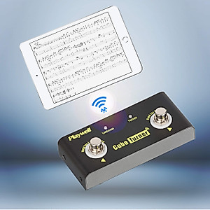 Music Page Turner for Tablets - Connected by Bluetooth for Flip Pages from Music Software - Controlled by Foot Switch - IOS and Android System Support (Cube Turner)