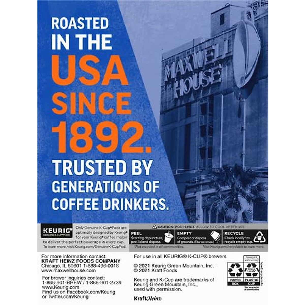 Maxwell House House Blend Medium Roast K-Cup Coffee Pods (24 ct Box)