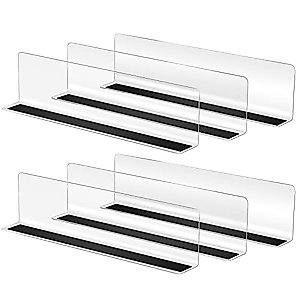 Baluue 6Pcs Plastic Shelf Dividers Magnetic Closet Shelf Organizer Divider Separator Clapboard for Storage Bedroom Bathroom Kitchen Office Supermarket 6CM