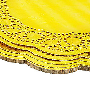 Juvale Lace Paper Doilies, Gold Placemats (12x12 in, 100 Pack)