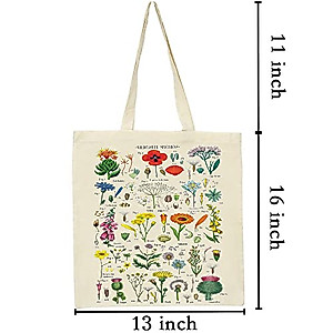 Jakayla Canvas Tote Bag for Women Floral Print Vintage Wildflower Tote Bag Women's Gift Reusable Bag Canvas Grocery