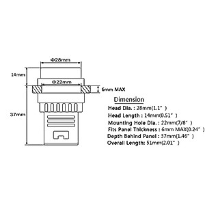 RESALET Indicator Lights AC/DC 24V, Red+Green+Blue+Yellow+White LED, 22mm Panel Mount, for Electrical Control Panel, HVAC, DIY Projects 10Pcs