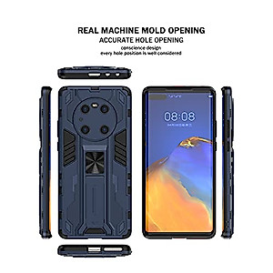 Asuwish Phone Case for Huawei Mate 40 Pro 5G with Tempered Glass Screen Protector Cover and Slim Stand Hybrid Rugged Kickstand Cell Mobile Accessories Hawaii Mate40Pro Mate40 40Pro 4G Women Men Blue