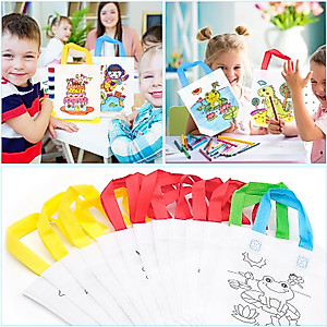 NA 14Pack Coloring Goodie Bags, Kids DIY Graffiti Bags, Kindergarten Children Art Craft Project, Party Favor Bags for Birthday, Tea Party, Celebration