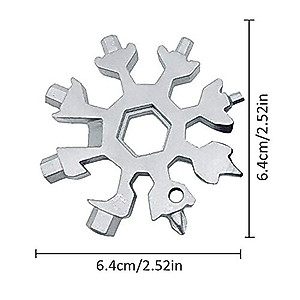 Gifts for Him，18-in-1 Snowflake Multi Tool,Stainless Steel Snowflakes Multi-Tool, Incredible Tool Gifts for Men Christmas,Valentine's Day,Boyfriend ,Grilfriend（Sliver）