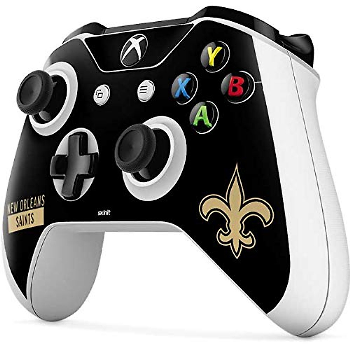 Skinit Decal Gaming Skin Compatible with Xbox One S Controller - Officially Licensed NFL New Orleans Saints Black Performance Series Design