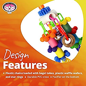 Super Bird Creations SB878 4 Way Fun Bird Toy, Medium/Large Bird Size, 11" x 4.5"