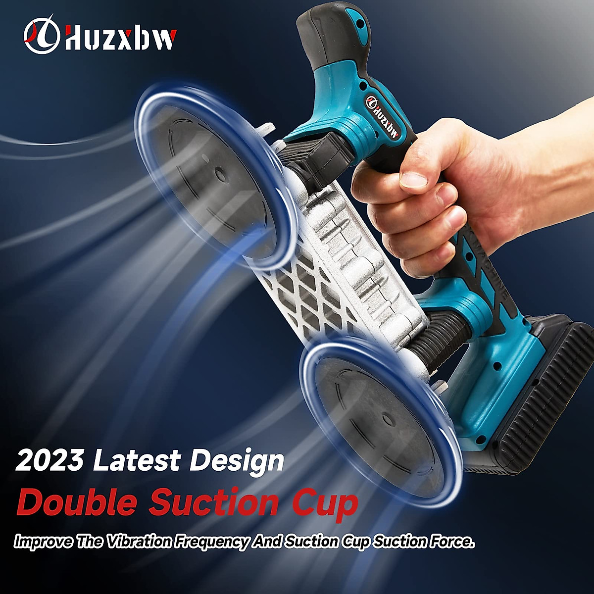 Huzxbw Tile Vibration Machine Installation Tool-Automatic Leveling,Tiling Suction Cup 6 Speeds Adjustable 12000mAh 24000r/min