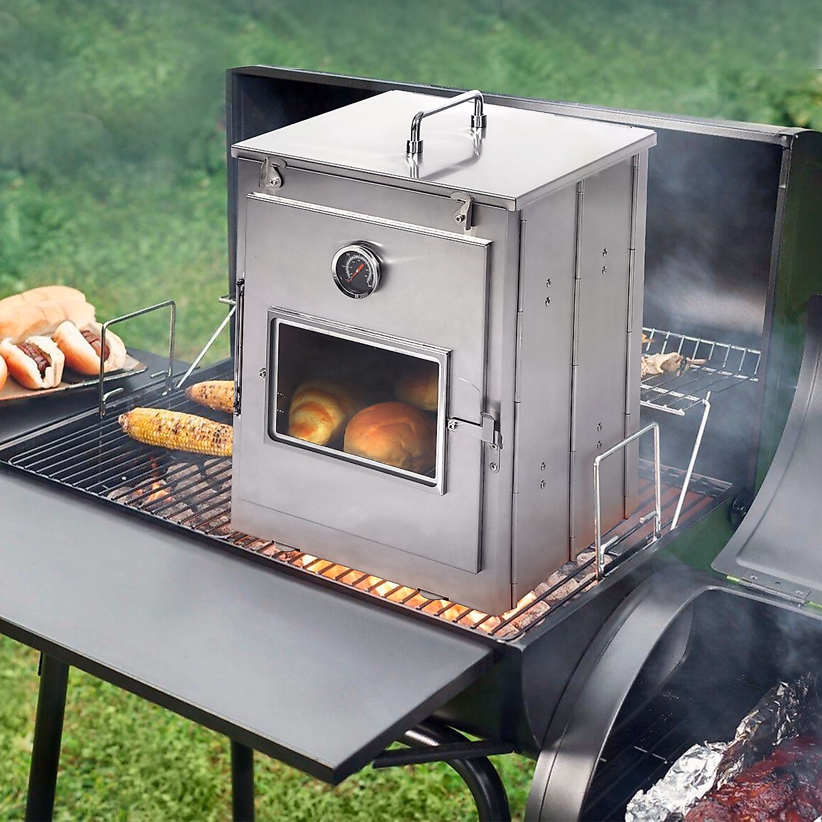 REDCAMP 16" H Foldable Camping Oven with Storage Handbag,Stainless Steel Portable Camping Stove for Baking Cinnamon Rolls, Breads and Muffins with Wood Burning Fire,Propane Stoves,Campers,Baking BBQ