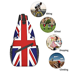 British Flag Britain English England Crossbody Sling Backpack Sling Bag Travel Hiking Chest Bag Daypack