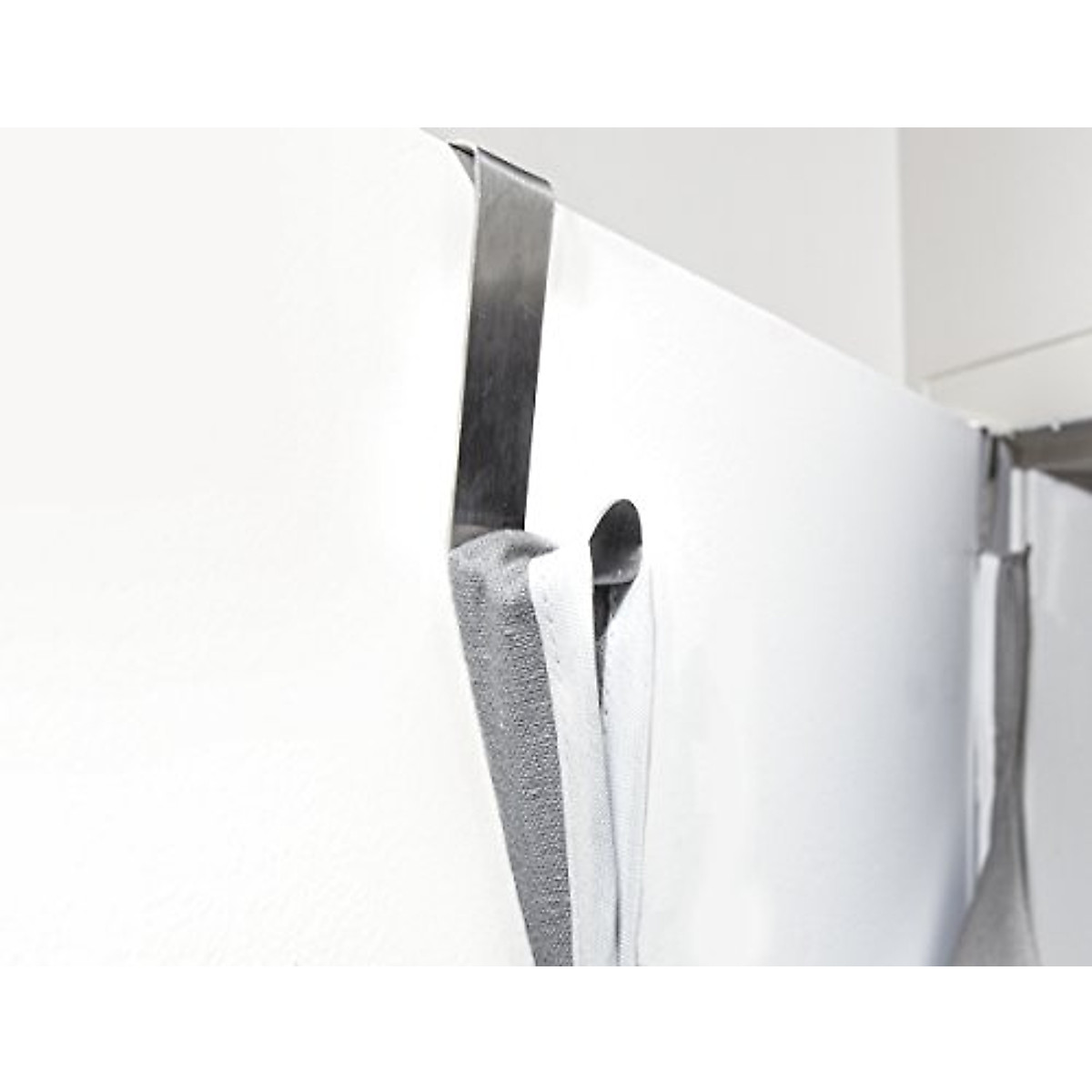 Urban Mom Door Hanging Laundry Hamper with Stainless Steel Hooks (Gray)