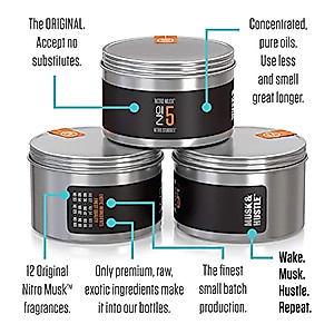 Original Nitro Musk Creations of Creed EROLFA for Men, 212 Carolina Herrera for Men, Invictus Legend, Le Male Jean Paul Gaultier, Polo Double Black, and More | Nitro Stubbies No. 5 - Pure Oil Cologne