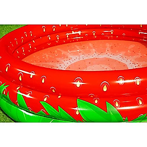 H2OGO! Bestway Sweet Strawberry Pool - 66" x H15 - Inflatable 3-Ring Play Pool, Kids,103 Gallon, Ages 2+
