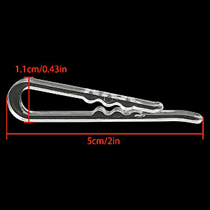 FMHXG 100PCS U Shape Clear Plastic Crocodile Shirt Clip Large 50MM Mini Skateboarding Shoes Folding Clip for Tie Socks Pants Skirt Fixing Clothes