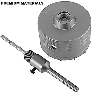 SHEUTSAN 4 Inch Concrete Hole Saw, 100mm Premium Metal Hole Saw Cutter, SDS Plus Shank Hole Saw Drill Bit for Wall, Concrete, Brick, Stone, Cement
