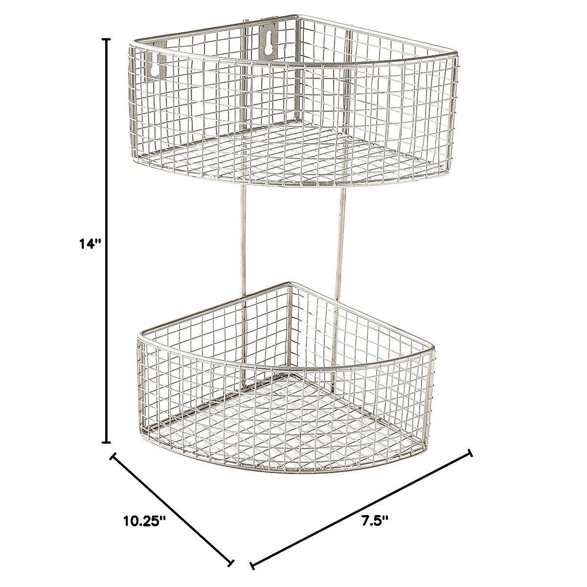 Spectrum Diversified 2-Tier Corner Basket, Satin Nickel