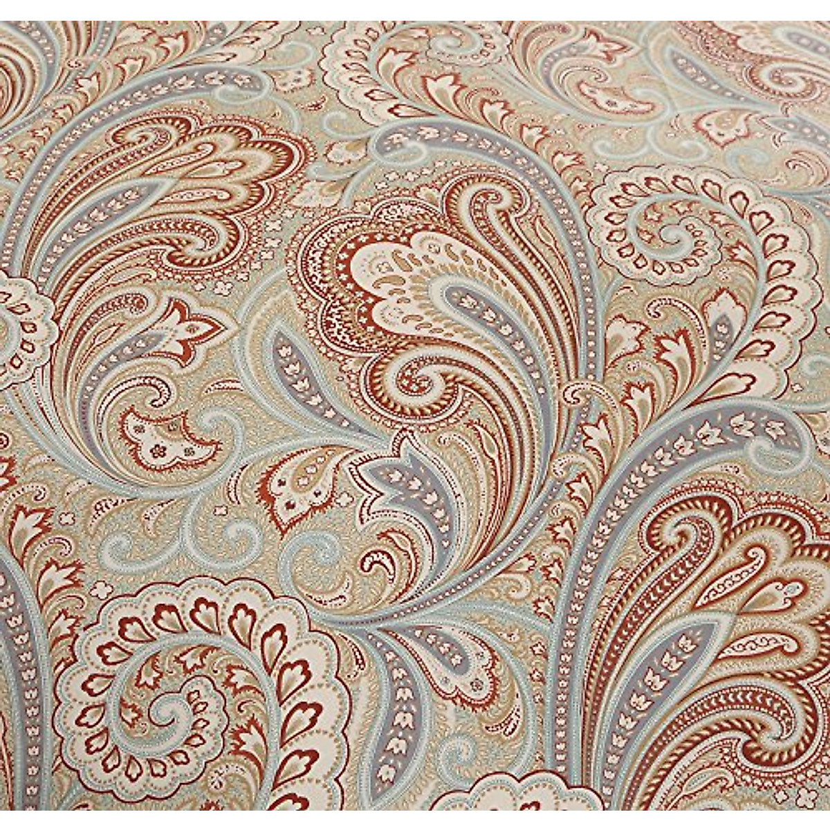 Softta Duvet Cover Set Paisley Bedding Design 800 Thread Count 100% Cotton 3Pcs,Queen Size,Khaki
