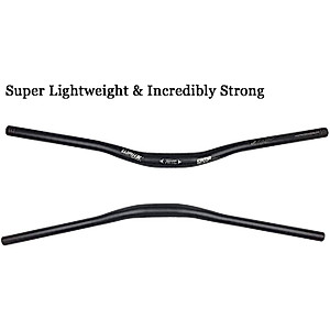 Wake 31.8mm MTB Mountain Bike Handlebar, Aluminum Alloy Mountain Bike Bicycle Riser Handlebar Extra Long 720/780mm with Paint Matte Surface (Black, 720mm)