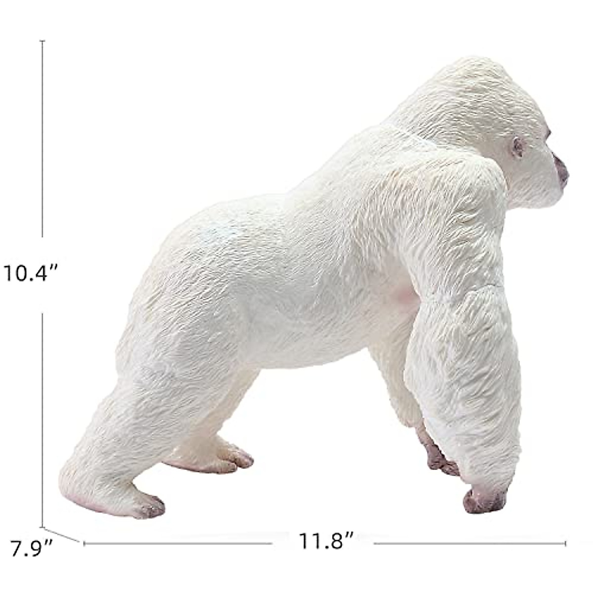 RECUR Gorilla King Kong Toys 11.8" [Largest Size] Albino Gorilla Toys Action Figure Rampage Gorilla Animal Figurine Hand-Painted Wild Ape Figure Gift for Collectors Girls Boys Age 3+