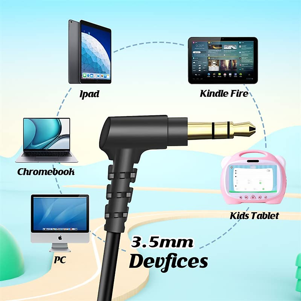 Hongzan Classroom Headphones Bulk for Kids 5 Pack, Durable Headphones for School Students Children Boys Girls and Adults (Black)