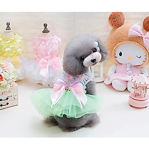 Clopon 3 Pack Dog Dress Birthday Puppy Clothes for Small Dogs Girl Lace Tutu Vest Skirt for Tiny Puppy Dress L