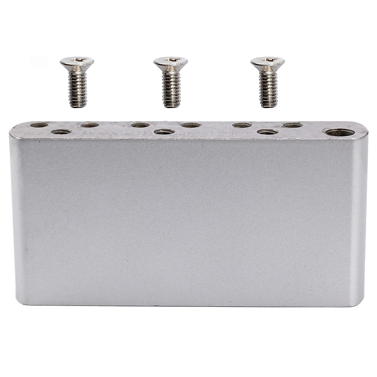 Musiclily Ultra 52.5mm (2-1/16 inch) String Spacing Full Solid Steel Short MIM Style Tremolo Block for China made Squier Pre-2020 Affinity 6-Screw Electric Guitar Bridge, 36mm Tall