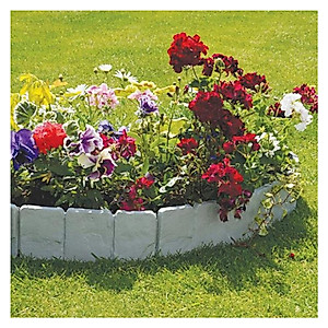 YUEMOL Garden Borders and Edging 5/10/20 Pcs Imitation Stone Effect Lawn Fence ，Gardening Edging Interlock Flower Bed Border Plant Bordering Grass Edge (Color : A)