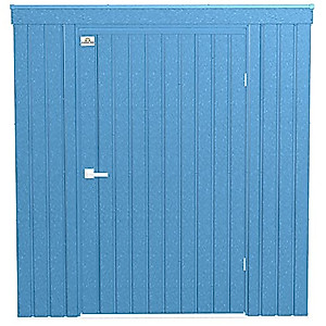 Arrow Shed Elite 6' x 4' Outdoor Lockable Steel Storage Shed Building with Pent Roof, Blue Grey