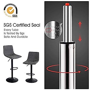ALPHA HOME 2 Pack Bar Chairs, 360 Degree Swivel Bar Stools Set of 2 with PU Leather, Counter Stools for Kitchen Counter with 300 LBS Capacity, Adjustable Counter Height Bar Stools with Back, Grey