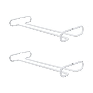 Semetall 10.23" Wine Glasses Rack, Wine Glass Holder Under Cabinet Stemware Rack for Kitchen, Bar ,Cabinet, Set of 2(White)