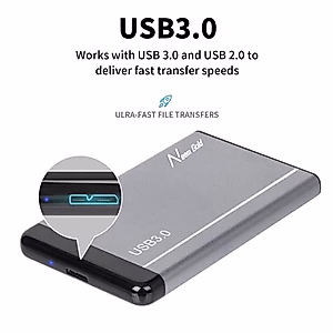 U&D 750GB 2.5 inches Portable External Hard Drive USB3.0 Mobile HDD Storage Compatible for PC, Desktop, Laptop, Mac, MacBook, Chromebook, Xbox One, Xbox 360, PS4 (750GB, Grey) UK-XJL-SXT-N21
