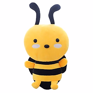 AUCOOMA Stuffed Bee Animal Plush, Cute Honeybee Plushie Toy for Kids, Girls, Doll 7.8"